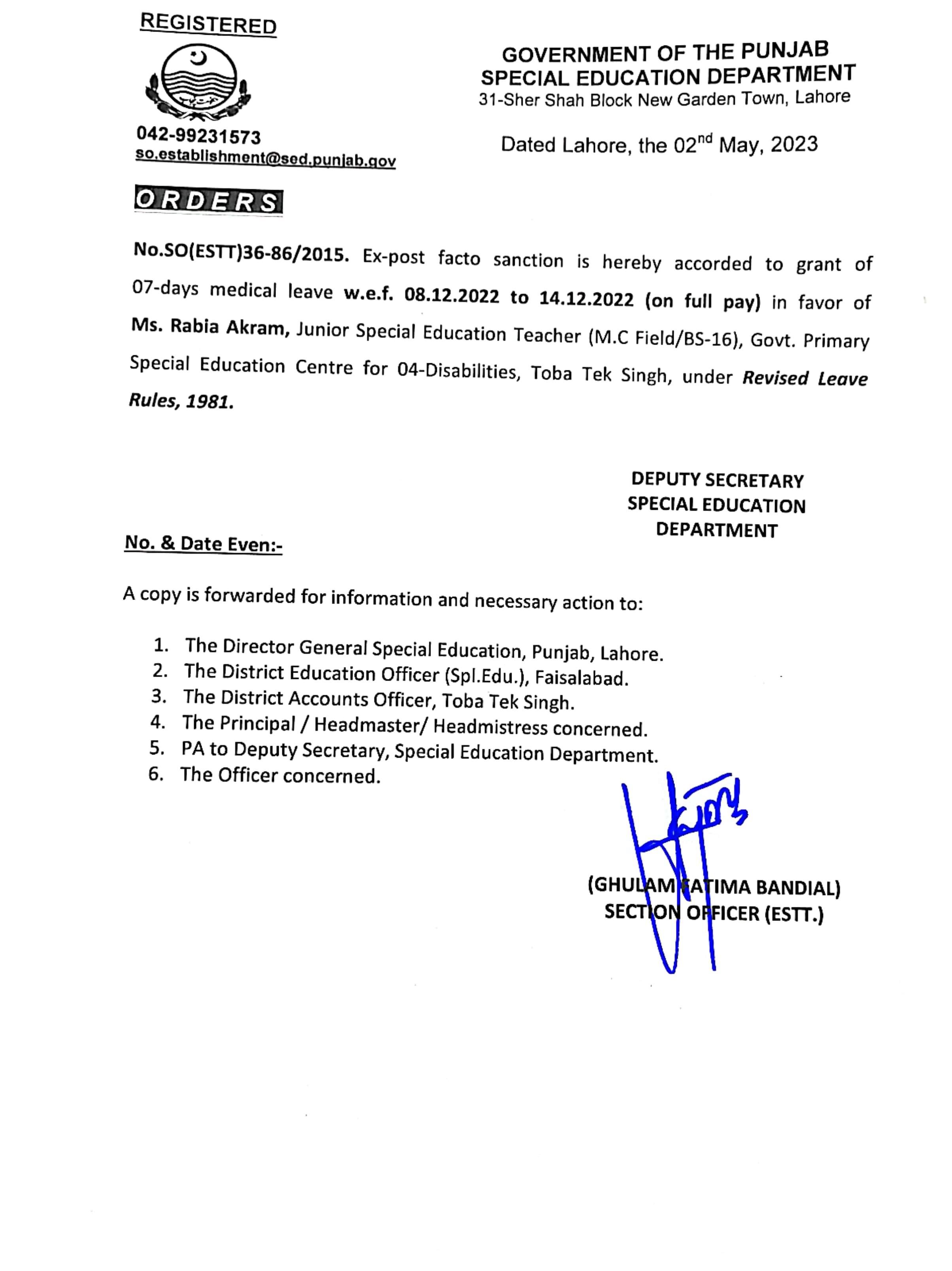 Medical Leave Special Education Department Medical Leave Special Education Department